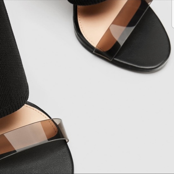 Zara | Shoes | Zara Stretch Knit Block Heel Sandals | Poshmark